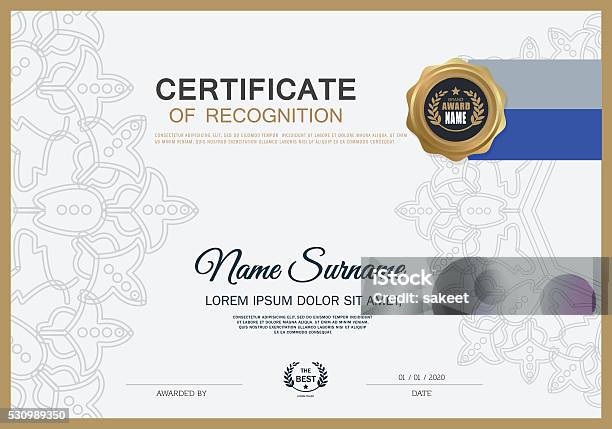 Certificate Of Recognition Frame Design Template向量圖形及更多做好圖片 做好 優惠券