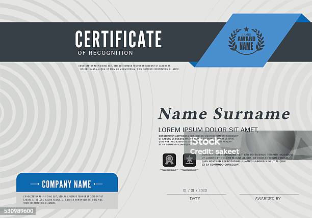 Certificate Of Recognition Frame Design Template向量圖形及更多做好圖片 做好 優惠券