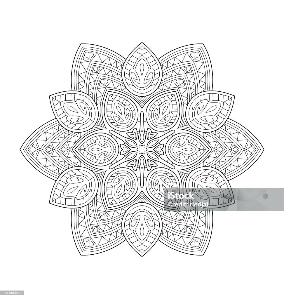 Mandala Illustration For Adult Coloring Stock Illustration Download