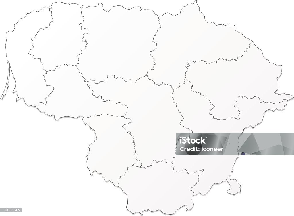 Ilustración De Lituania Mapa Gris Sobre Fondo Blanco Y Más Vectores