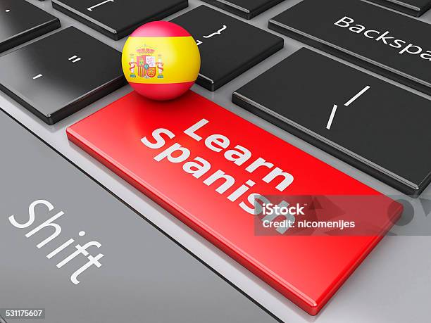 3 D 알아가기 스페인어 컴퓨터 키보드 교육 컨셉입니다 0명에 대한 스톡 사진 및 기타 이미지 0명 2015년 3차원