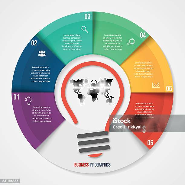 Vector Idea Pie Chart Infographic Template For Graphs Charts向量圖形及更多信息圖形