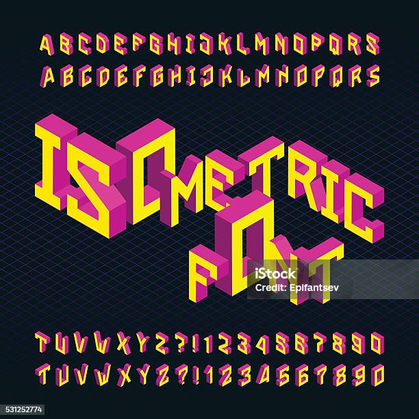Isometric Alphabet Vector Font向量圖形及更多一組物體圖片 一組物體 做 健身運動 Istock