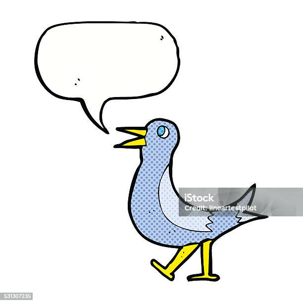 Cartoon Walking Bird With Speech Bubble Stock Illustration Download