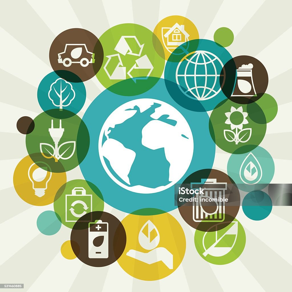 Ecology Background With Environment Icons Stock Illustration Download
