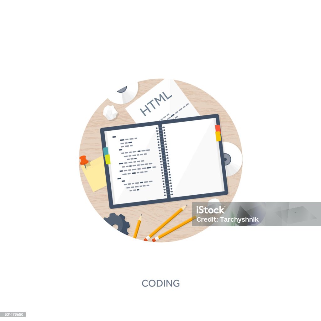 Programmingcoding Flat Computing Background Code Hardwaresoftware Web Development Stock