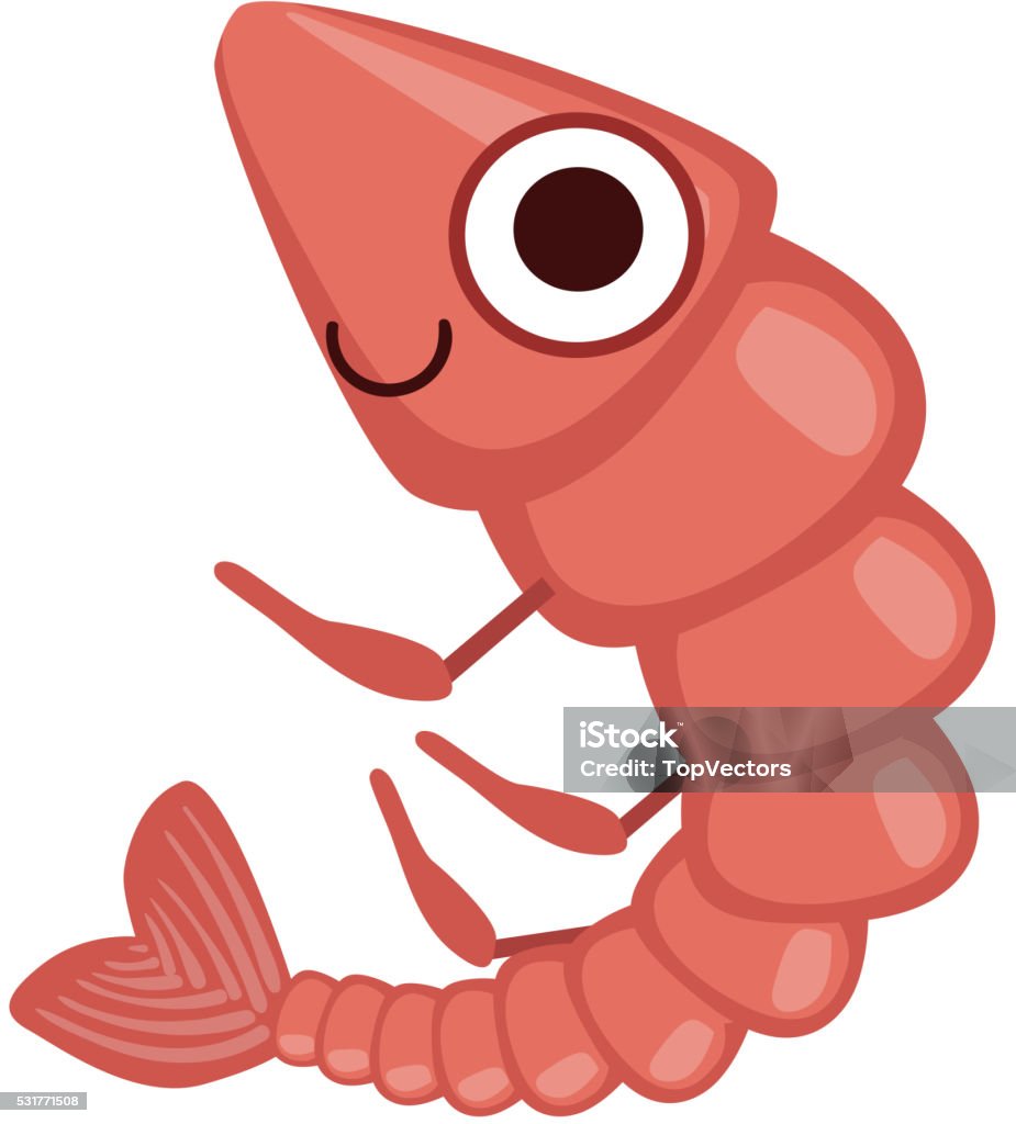 Personnage De Dessin Animé De Crevettes Simple Vecteurs Libres De