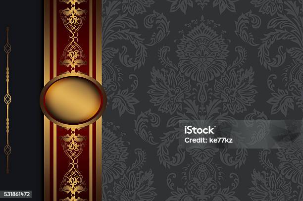 Decorative Vintage Background With Elegant Gold Border向量圖形及更多創作性圖片 Istock