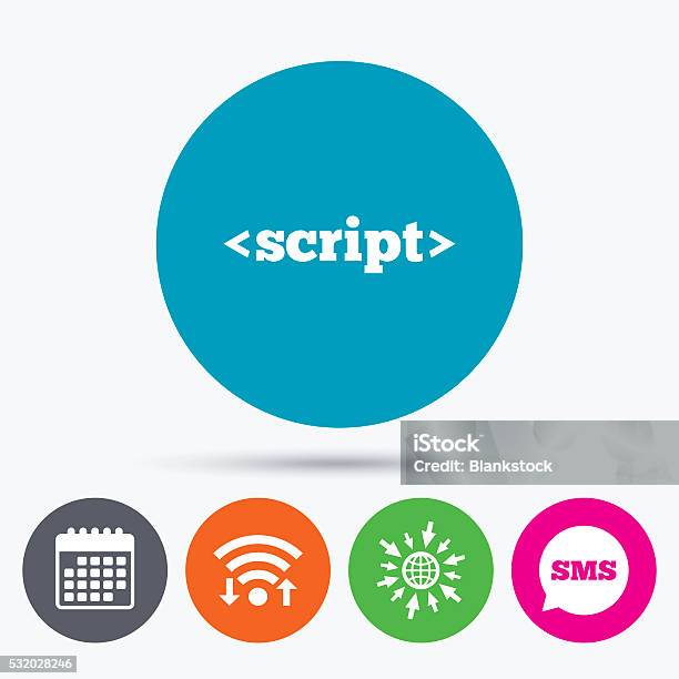 Script Sign Icon Javascript Code Symbol Stock Illustration Download