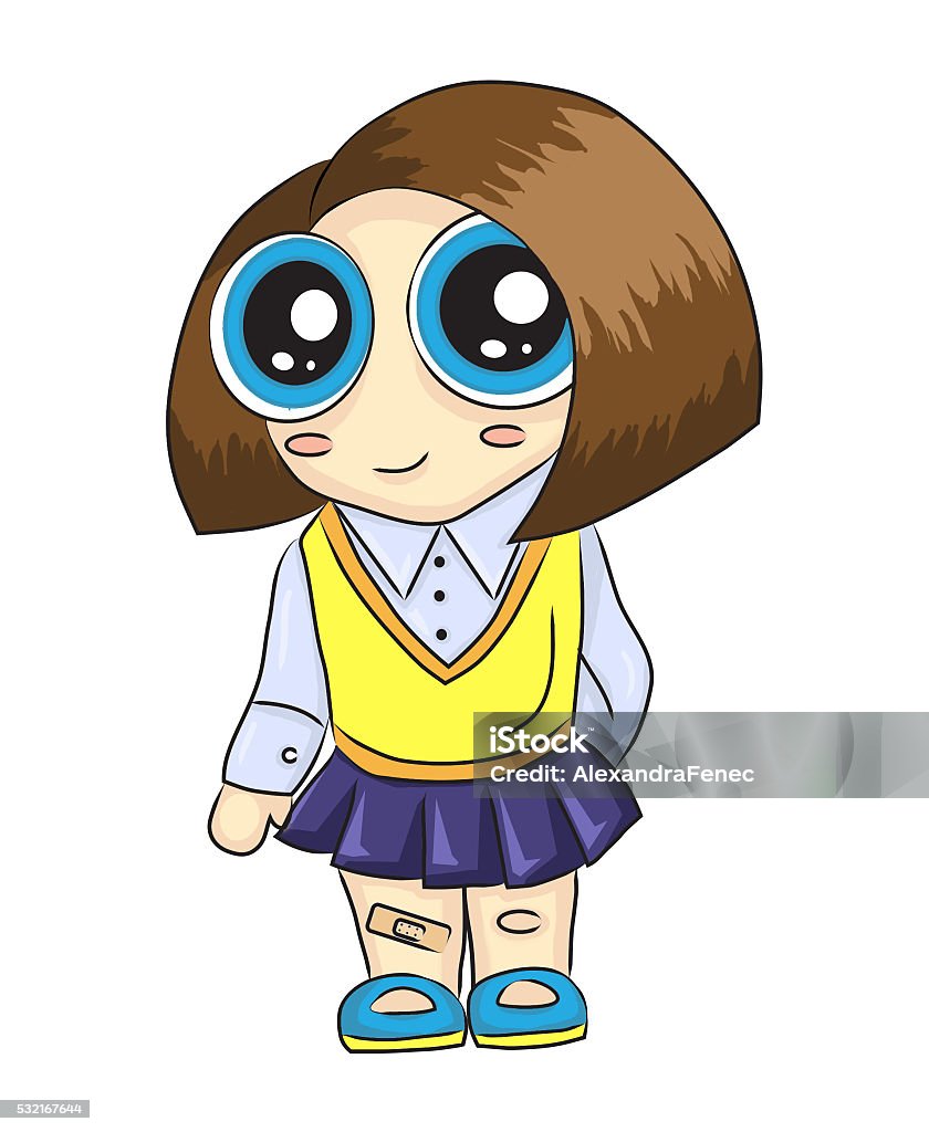 Vetores De Bonito Menina Com Uniforme Indo Para A Escola E Mais Imagens