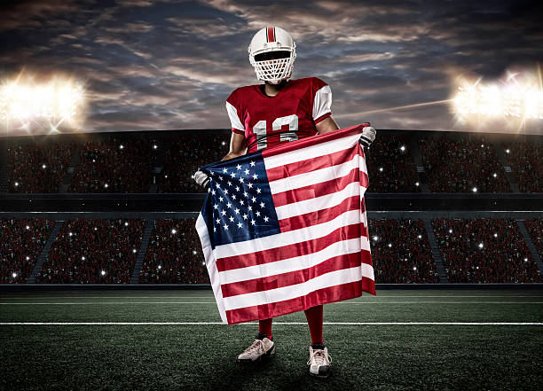 Free Stock Photo of Football Players Holding American Flags | Download ...