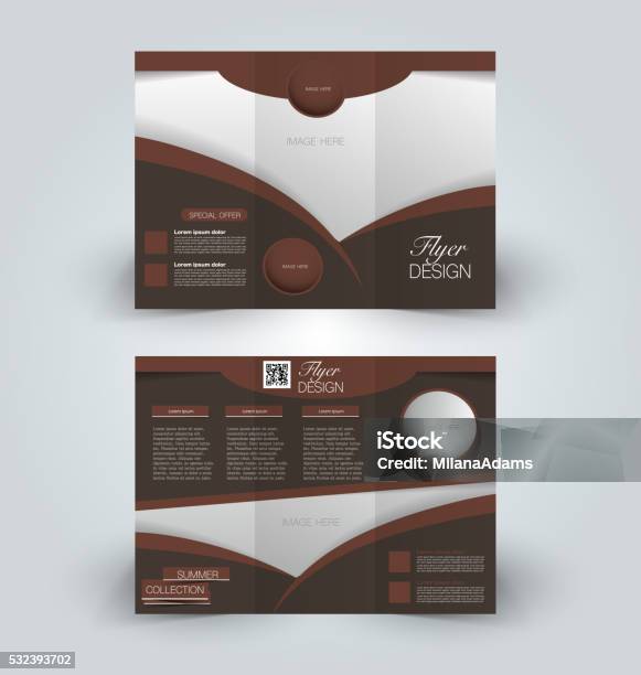 Brochure Mock Up Design Template For Business向量圖形及更多三摺小冊子圖片 三摺小冊子 企業
