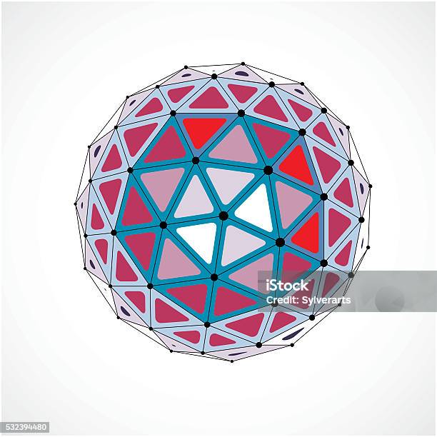 Vector Dimensional Wireframe Low Poly Object Colorful Sphere Stock