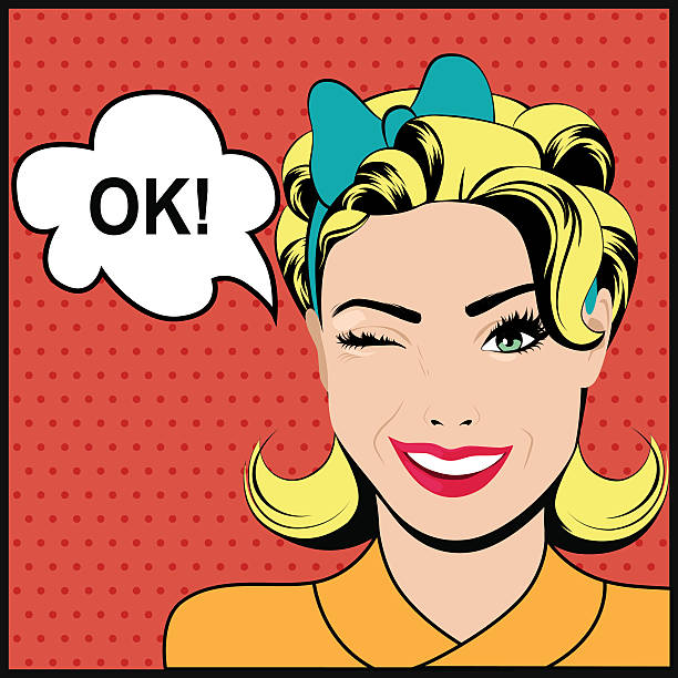 740 Cartoon Of A Pop Art Girls Illustrations Royalty Free Vector