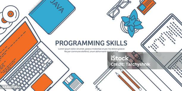 Lined Programmingcoding Outline Flat Computing Background Code