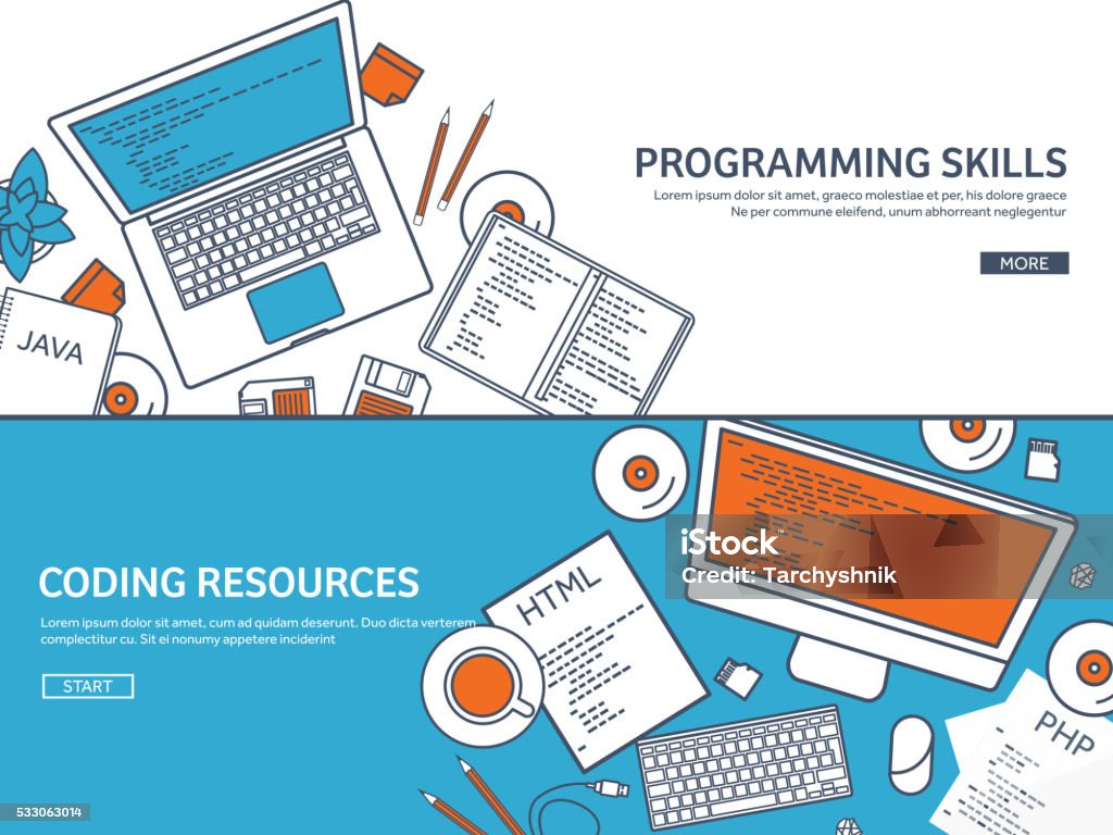 Lined Programmingcoding Outline Flat Computing Background Code Hardwaresoftware Stock