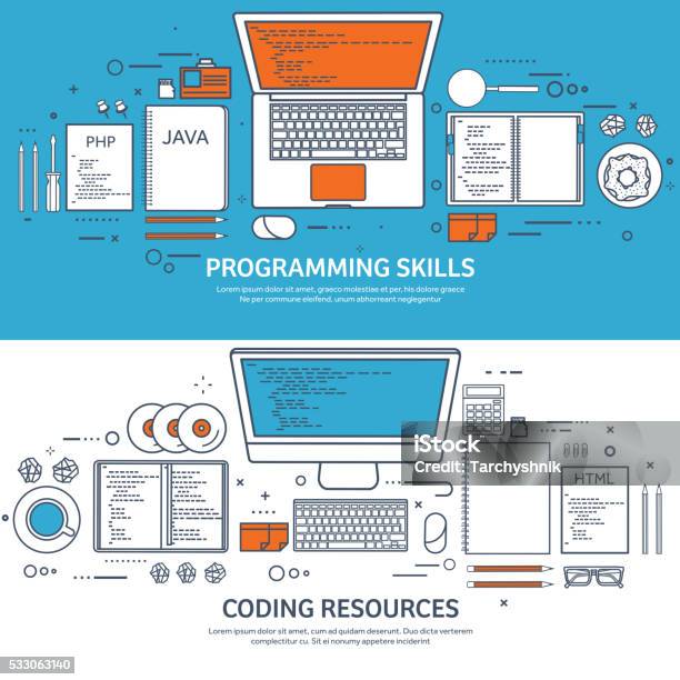 Lined Programming Coding Outline Flat Computing Background Code