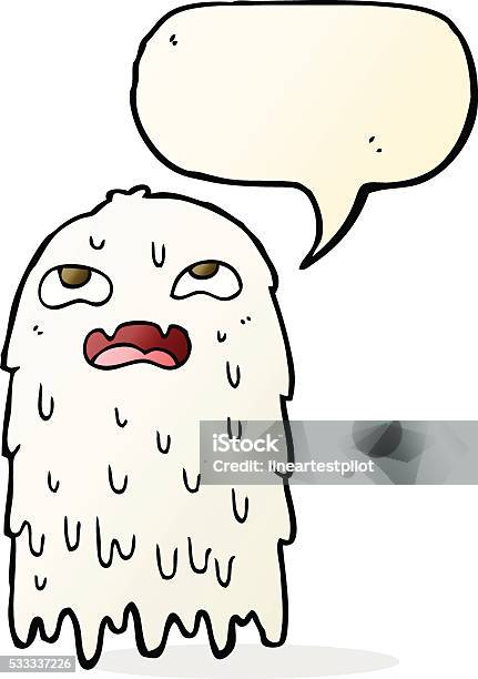 Hantu Kartun Kotor Dengan Gelembung Ucapan Ilustrasi Stok Unduh