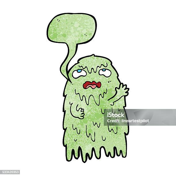 Hantu Kartun Kotor Dengan Gelembung Ucapan Ilustrasi Stok Unduh