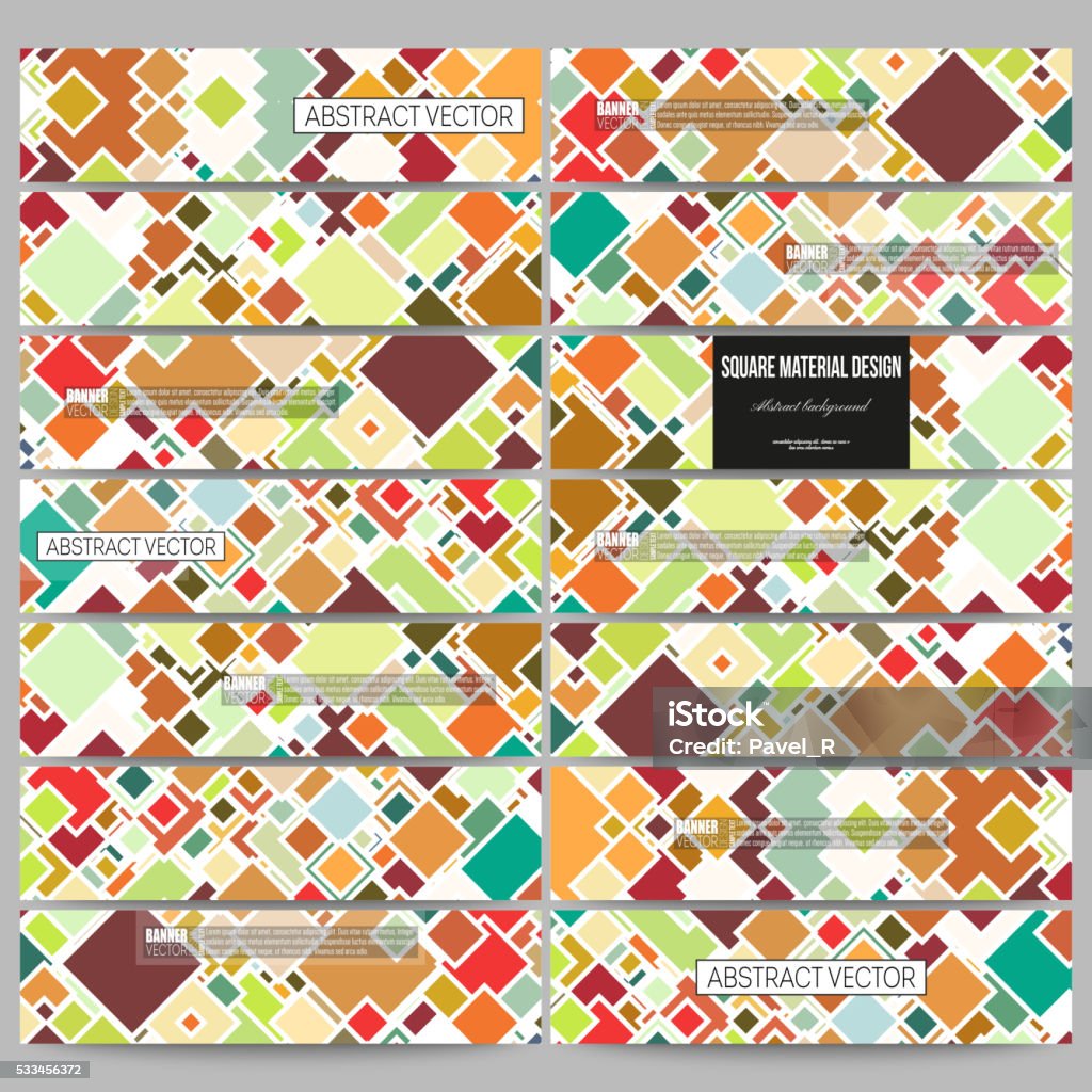 Set Of Modern Banners Material Design Colored Vector Background Stock