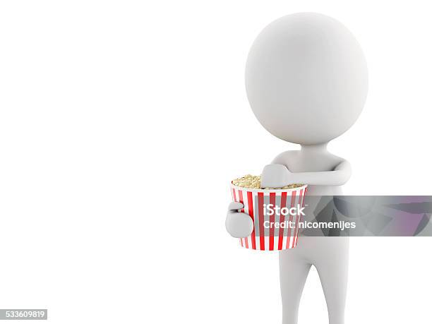 3 D 인명별 남자의 팝콘 격리됨에 흰색 배경 2015년에 대한 스톡 사진 및 기타 이미지 2015년 3차원 형태