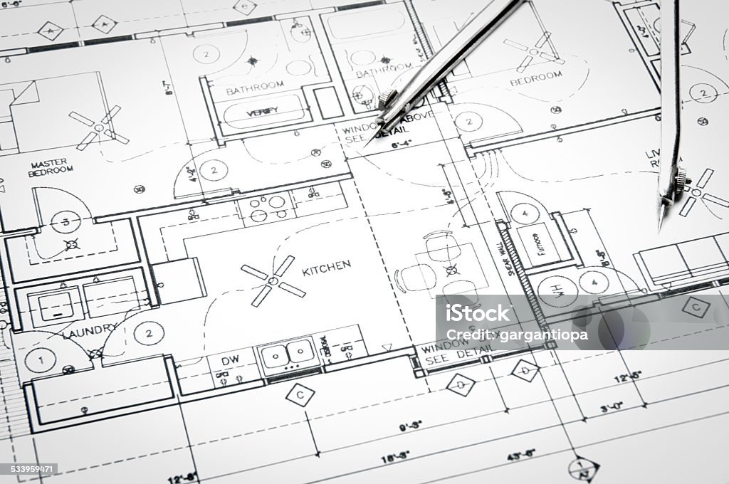 Cetak Biru Arsitektur Dan Gulungan Cetak Biru Dengan Instrumen Gambar ... Cetak Biru Arsitektur Dan Gulungan Cetak Biru Dengan Instrumen Gambar ...