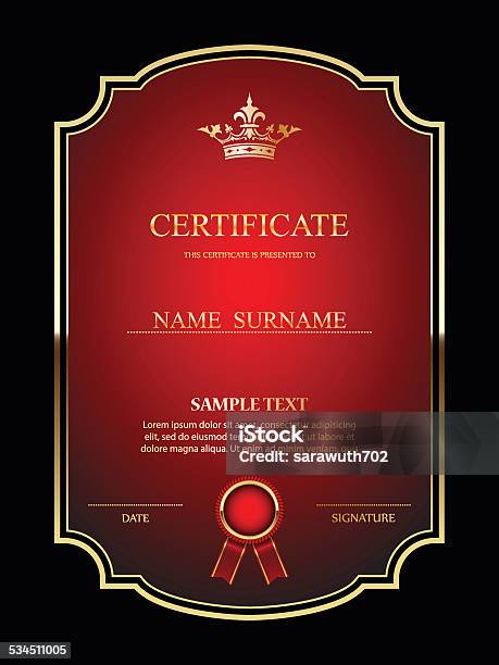 Vector Certificate Template向量圖形及更多2015年圖片 2015年 優惠券 凸版效果 Istock