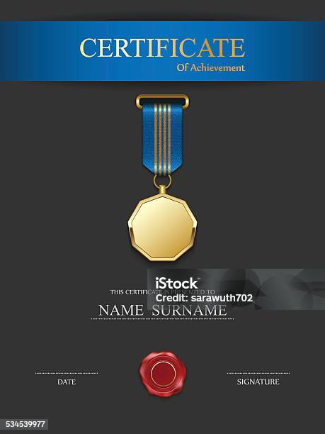 Vector Certificate Template向量圖形及更多2015年圖片 2015年 優惠券 凸版效果 Istock