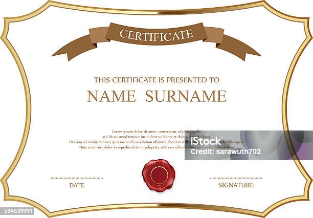 Vector Certificate Template向量圖形及更多2015年圖片 2015年 優惠券 凸版效果 Istock