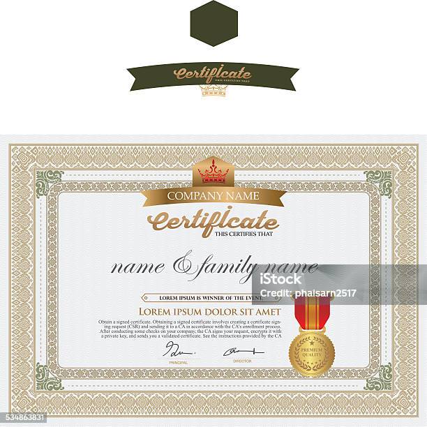 Certificate Templatevector向量圖形及更多2015年圖片 2015年 優惠券 凸版效果 Istock
