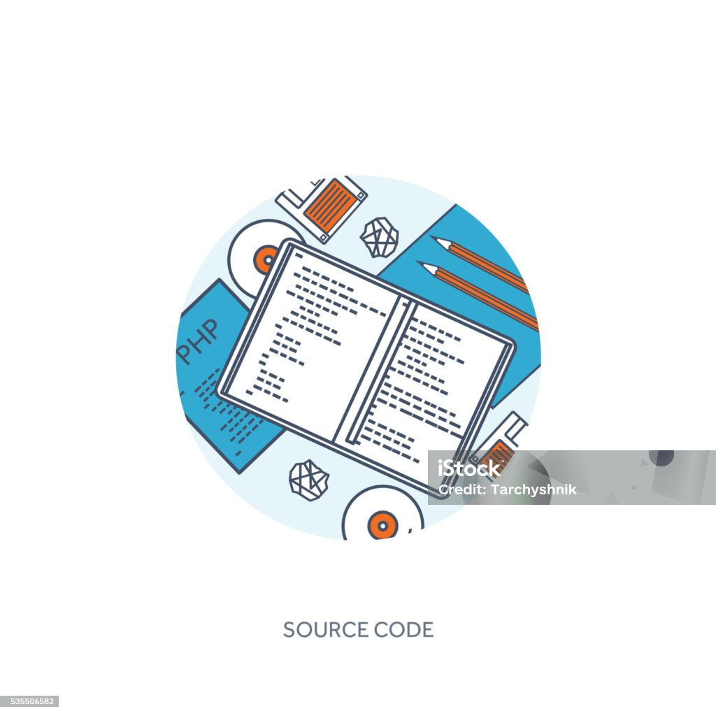 Programmingcoding Flat Lined Outline Computing Background Code