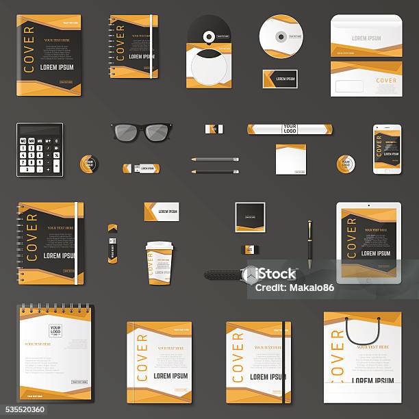 Mock Up Vector Set向量圖形及更多一組物體圖片 一組物體 信頭 商務 Istock