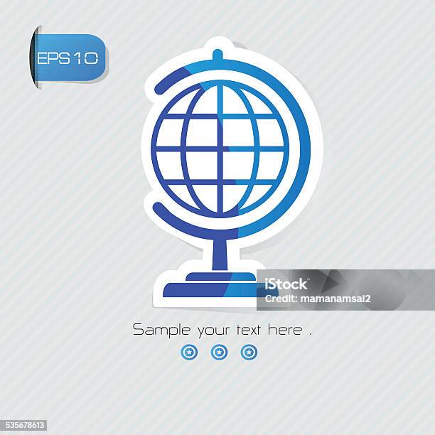 Global Symbol Sticker Design Blue Version Clean Vector向量圖形及更多全球性圖片 Istock