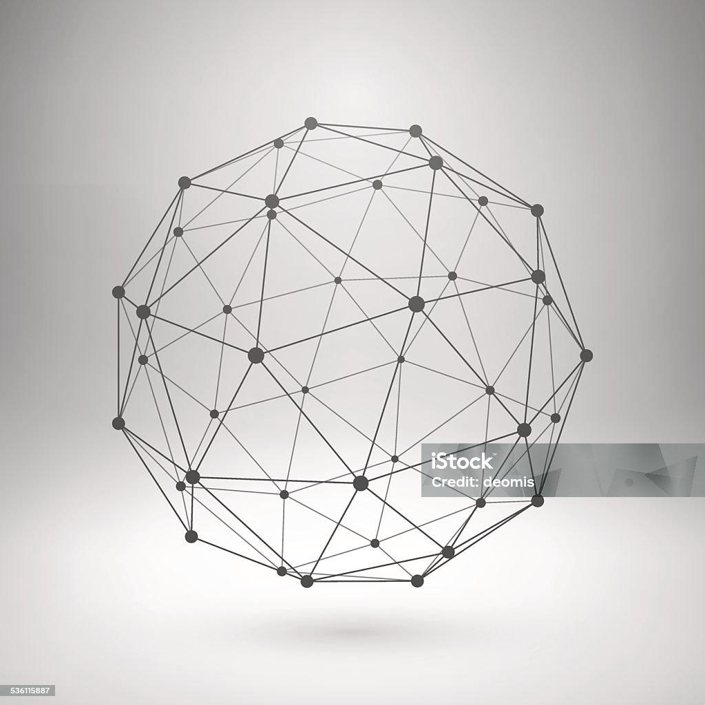 Wireframe 메쉬형 다각형 구 연결에 대한 스톡 벡터 아트 및 기타 이미지 연결 컴퓨터 네트워크 구 Istock