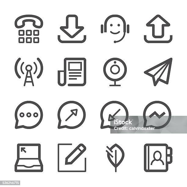 Communication Icons Set 2 Stroke Series向量圖形及更多圖示圖片 圖示 傳送 無線電接收裝置