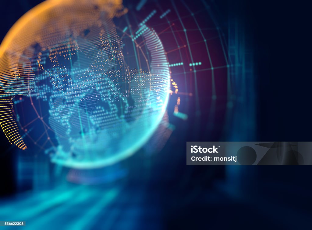 Latar Belakang Abstrak Teknologi Futuristik Bumi Foto Stok Unduh