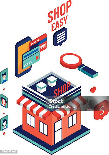 Desain Isometrik Flat 3d Mobile Payment Online Belanja Ecommerce Konsep