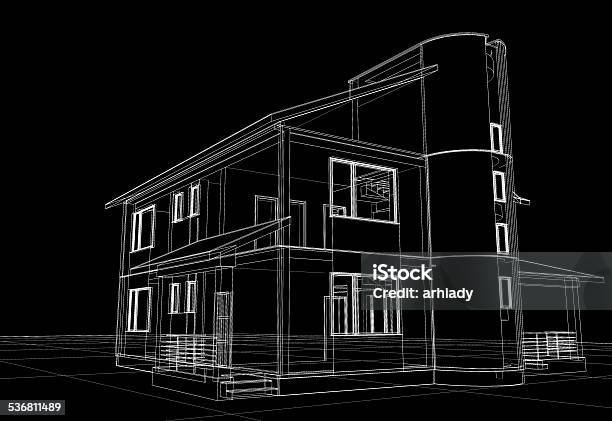 Abstract Wireframe Construction House Architecture Stock Illustration