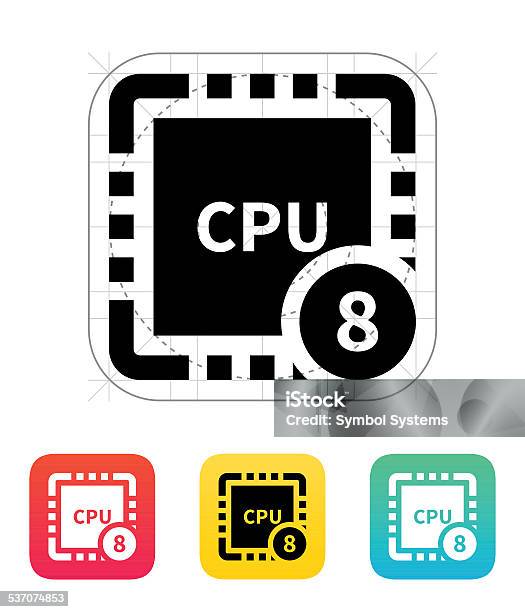 8 코어 Cpu 아이콘크기 벡터 일러스트레이션 0명에 대한 스톡 벡터 아트 및 기타 이미지 0명 2015년 Cpu