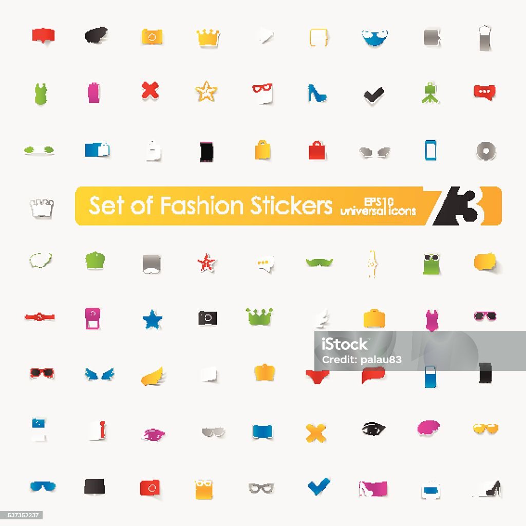 Set Of Fashion Stickers Stock Illustration - Download Image Now