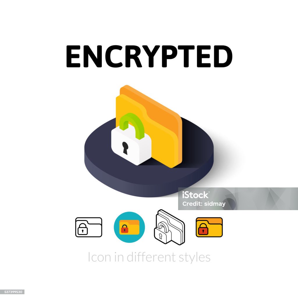 Encrypted Icon In Different Style Stock Illustration - Download Image ... Encrypted Icon In Different Style Stock Illustration - Download Image ...