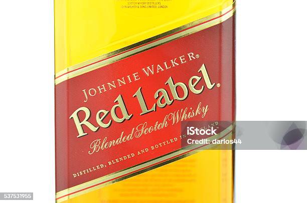 Johnnie Walker Red Label 혼합 위스키 흰색 바탕에 흰색 배경 0명에 대한 스톡 사진 및 기타 이미지 0명