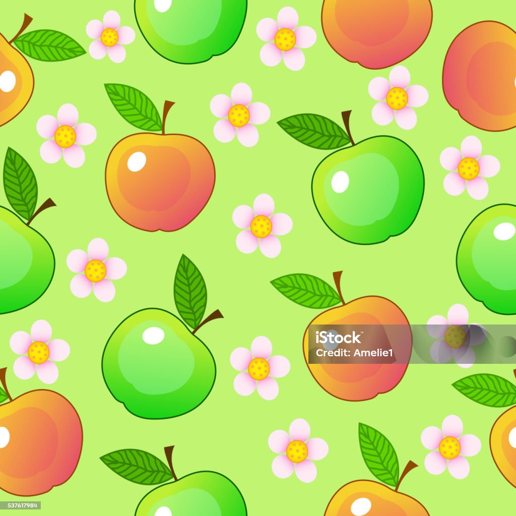 Apple Seamless Pattern Stock Illustration Download Image Now