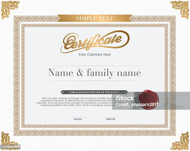 Vector Certificate Template向量圖形及更多2015年圖片 2015年 保安 優惠券 Istock