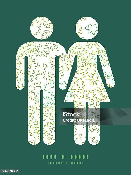Vektor Keriting Doodle Bentuk Pasangan Dalam Pola Bingkai Siluet Cinta