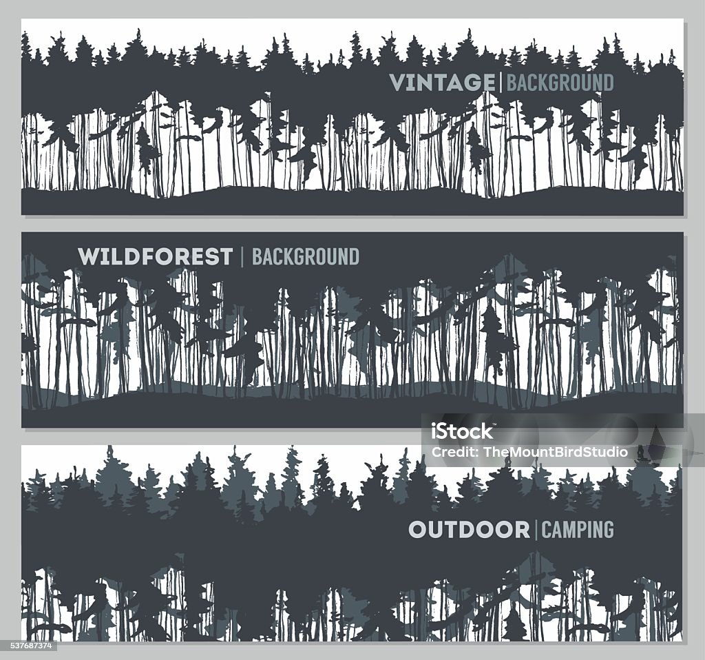 Ilustrasi Vektor Templat Desain Hutan Pinus Ilustrasi Stok Unduh Gambar Sekarang Alam