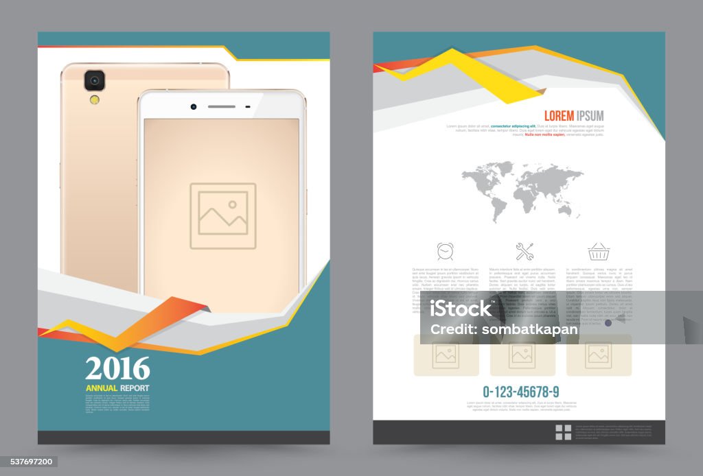 Cover Annual Report Leaflet Brochure Flyer Template A4 Size Stock