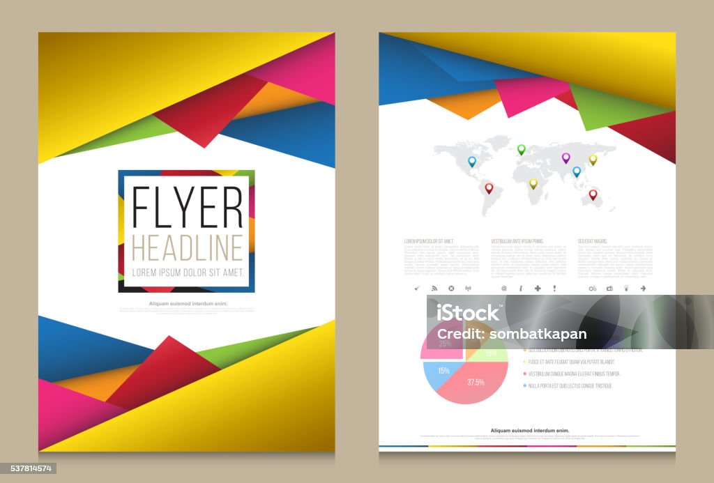 Cover Annual Report Leaflet Brochure Flyer Template A4 Size Stock