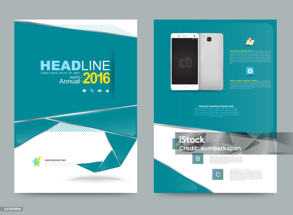 Cover Annual Report Leaflet Brochure Flyer Template A4 Size Stock