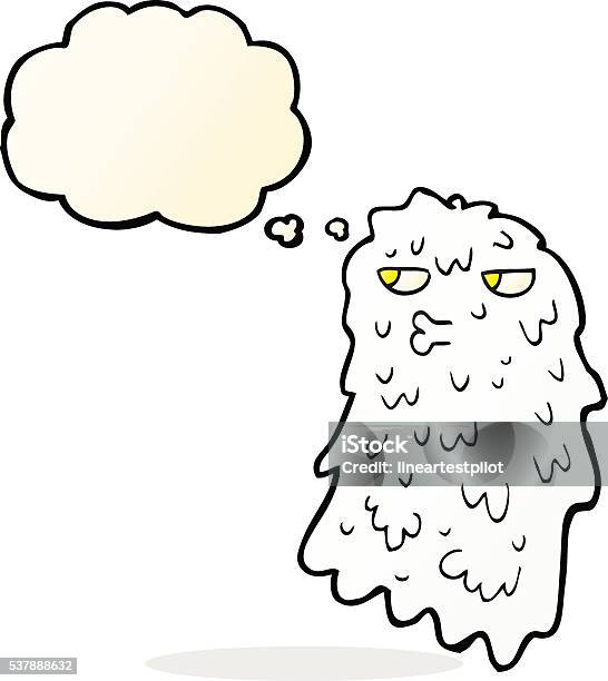 Kartun Hantu Kotor Dengan Gelembung Pemikiran Ilustrasi Stok Unduh